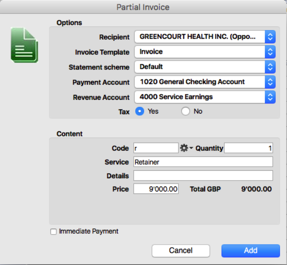 How Can I Use Partial Invoices to Invoice Services?
