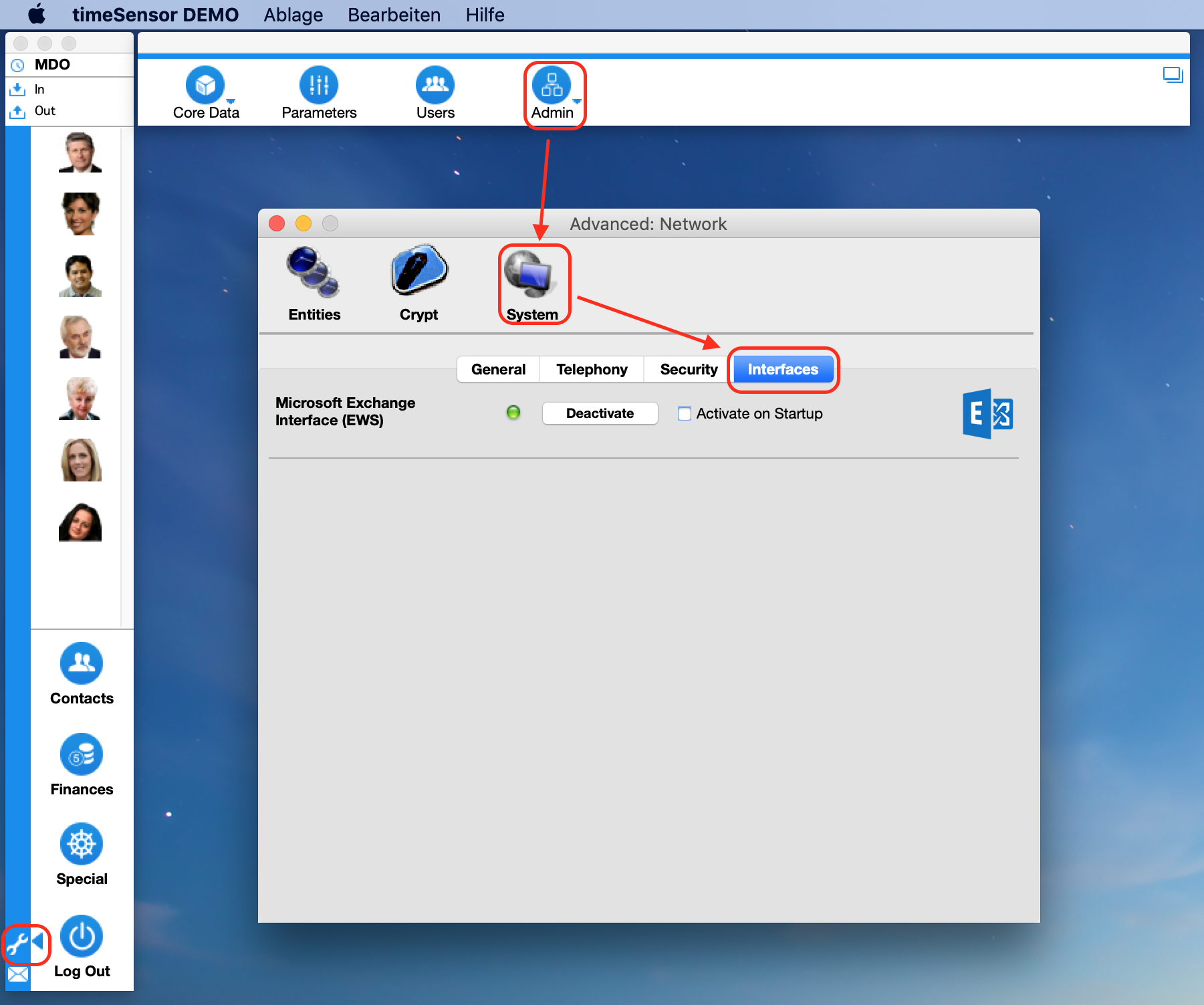 How can I use the Exchange interface?
